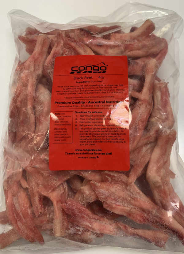 Congo Raw Frozen Natural Duck Feet (4lbs) - Wooftown.ca