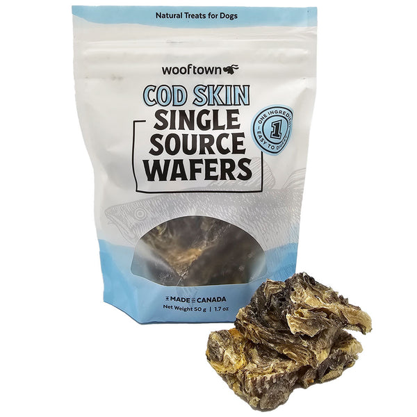 Wooftown HomeCooked Single Source Air Dried Cod Skin Dog Treats ...